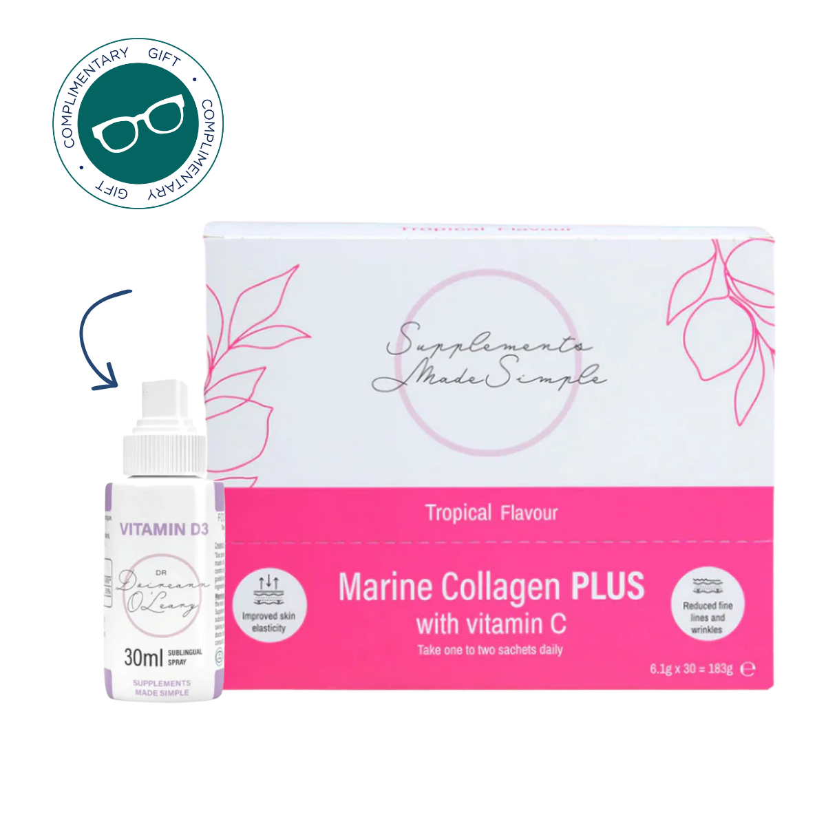 Supplements Made Simple Marine Collagen PLUS with Vitamin C & Complime ...